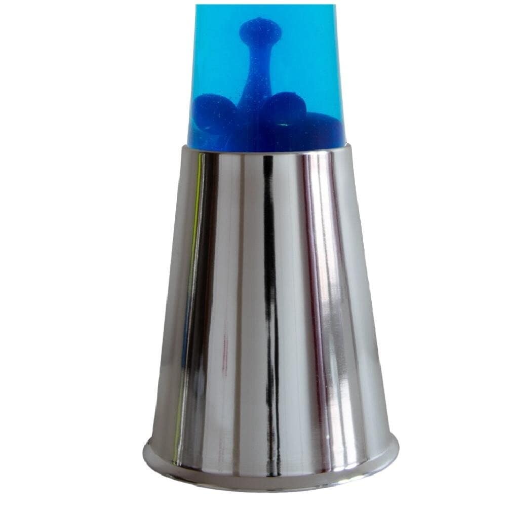 Lava Lamp - Chrome & Blue